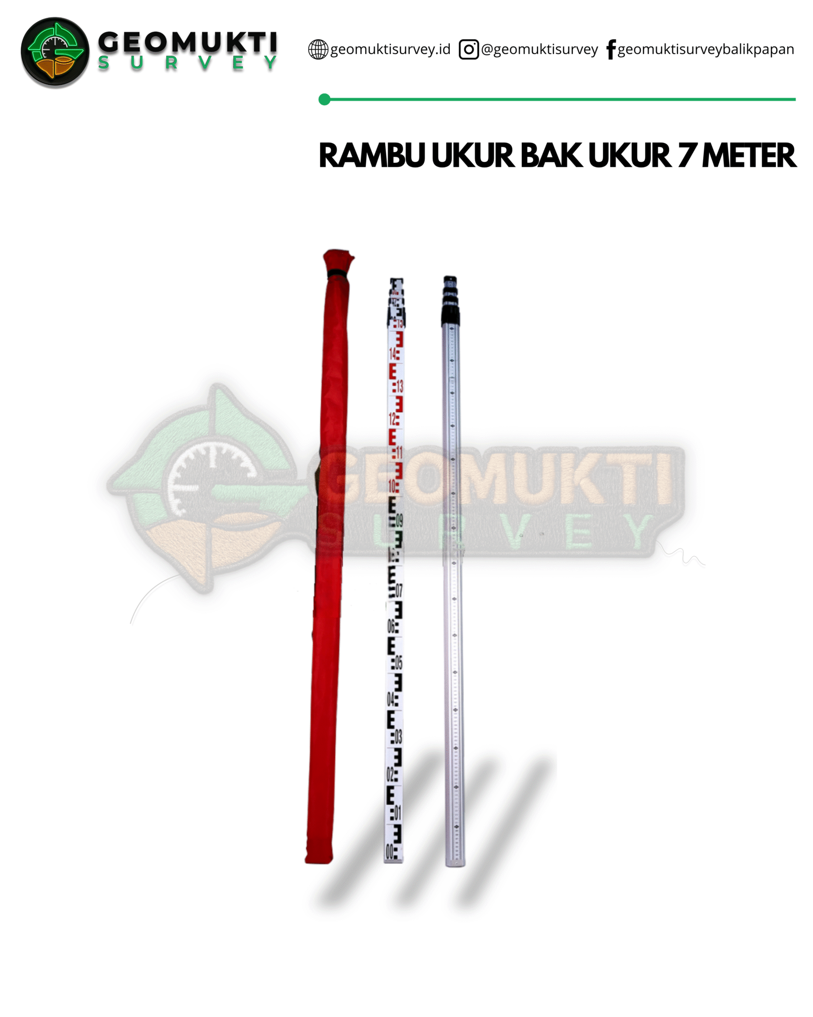 Rambu Ukur 7 Meter | Bak Ukur Presisi untuk Survey & Konstruksi